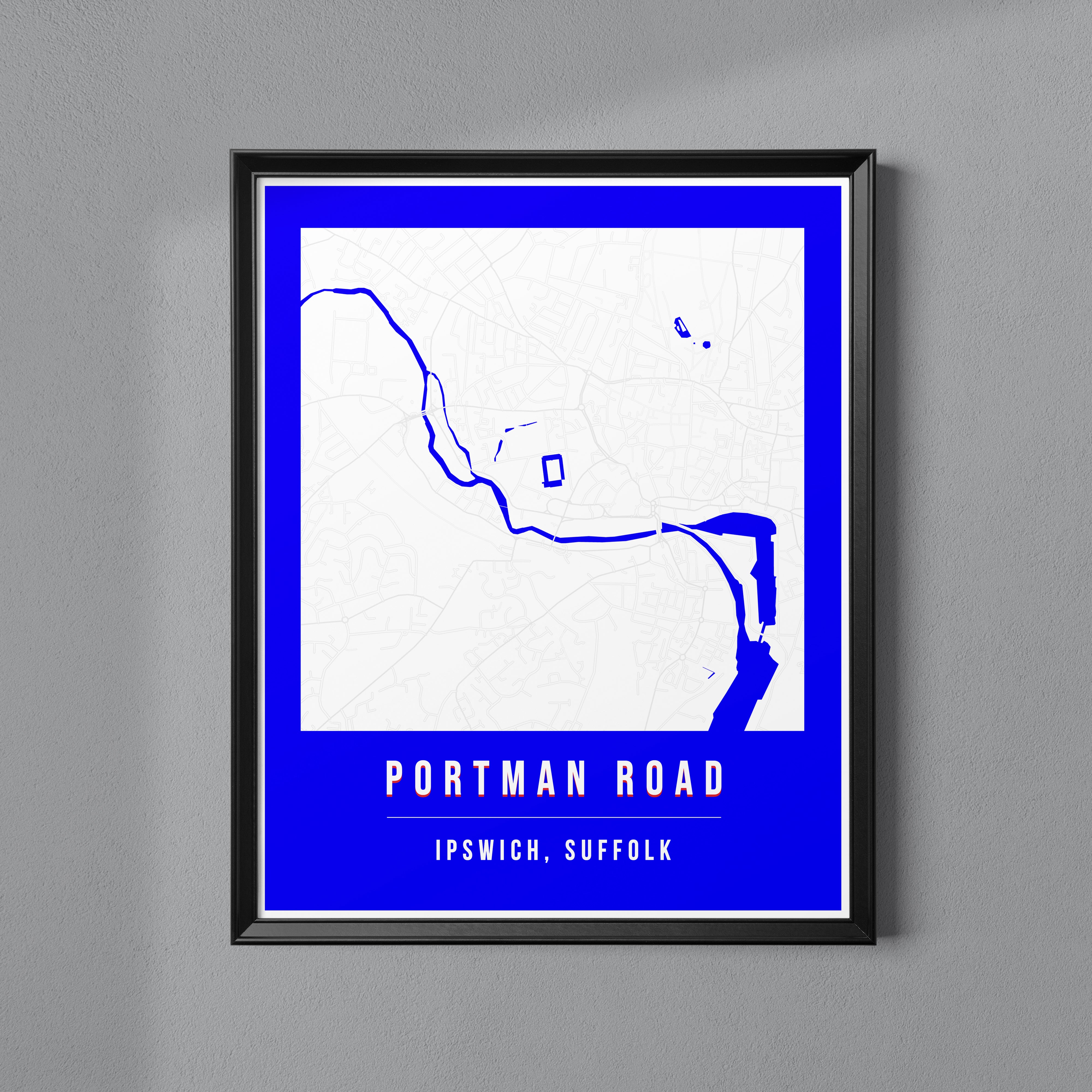 Portman Road Map Poster | Ipswich – Shop Maapify